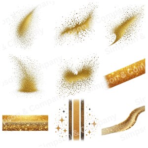 20 PNG Gold Glitter Clipart, Glitter Graphics, Instant Download ...