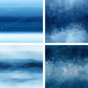 20 Blue Ombre Seamless Digital Paper, JPEG, 12" X 12", Scrapbook Paper ...