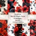 20 Red & Black Floral Seamless Digital Paper, JPEG, 12" X 12 ...
