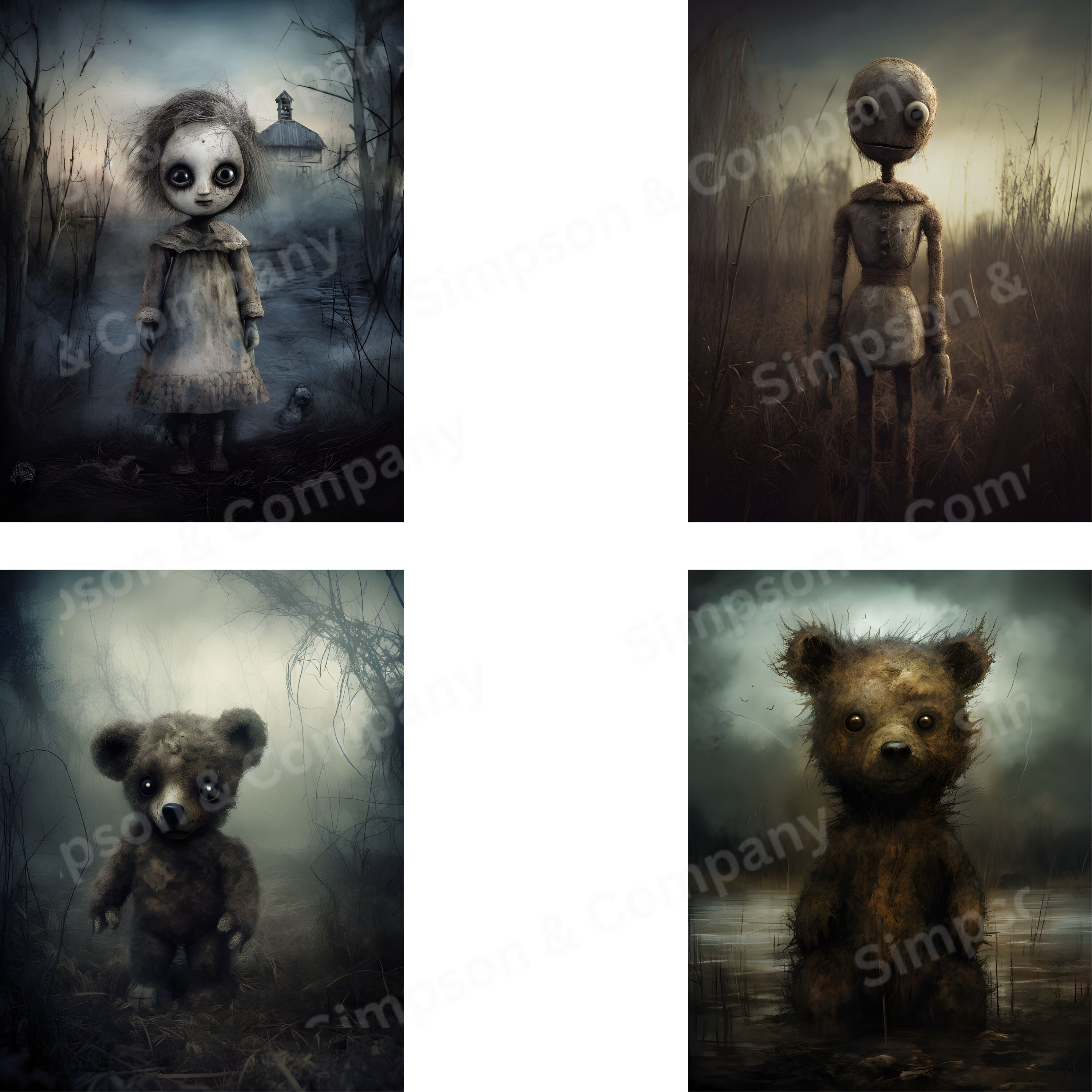 20 Creepy Toys Journal Paper Digital Paper JPEG 8.5 X - Etsy