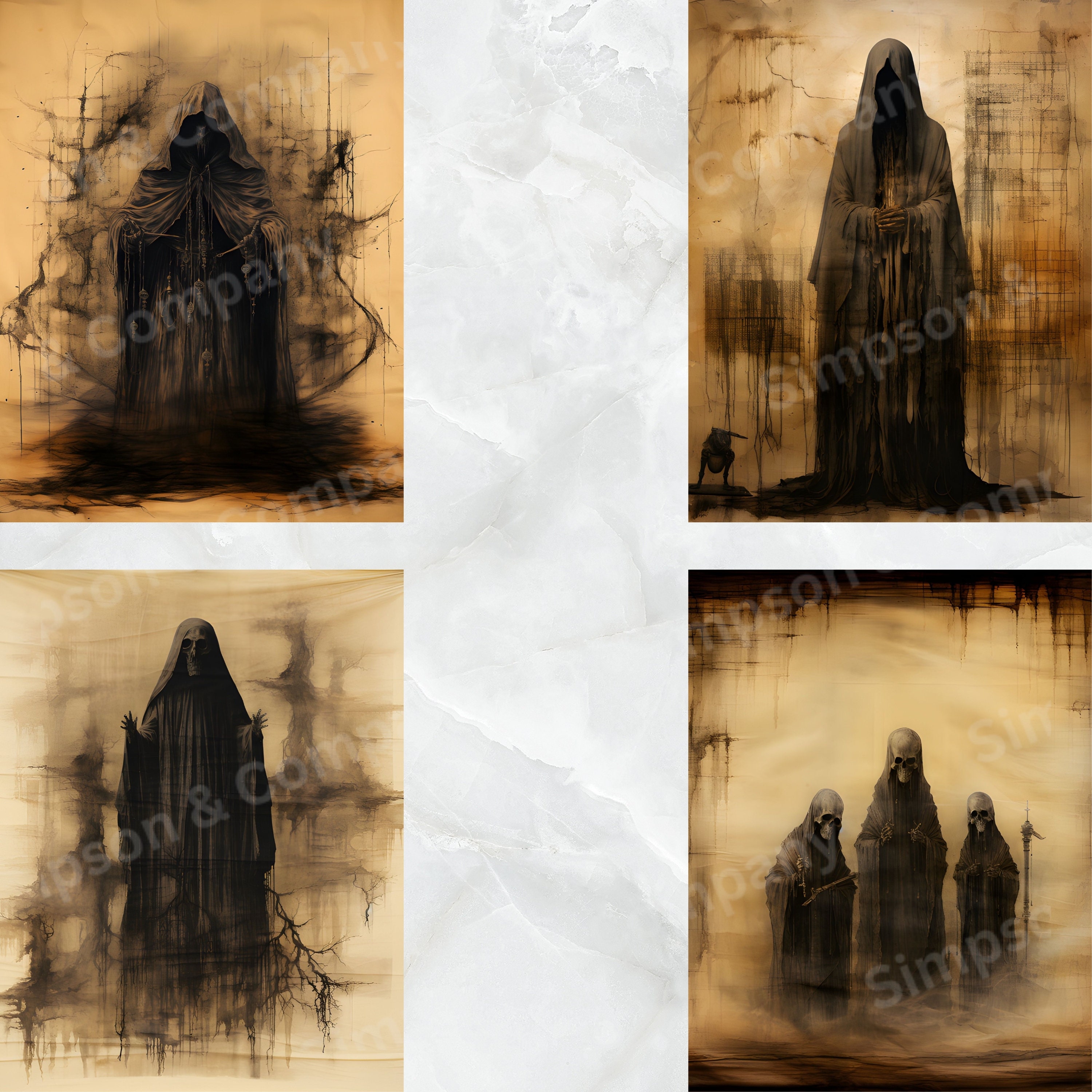 20 Ghosts Journal Paper, Digital Paper JPEG, 8.5 X 11, Scrapbook Paper ...