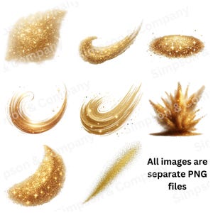 20 PNG Gold Glitter Clipart, Glitter Graphics, Instant Download ...