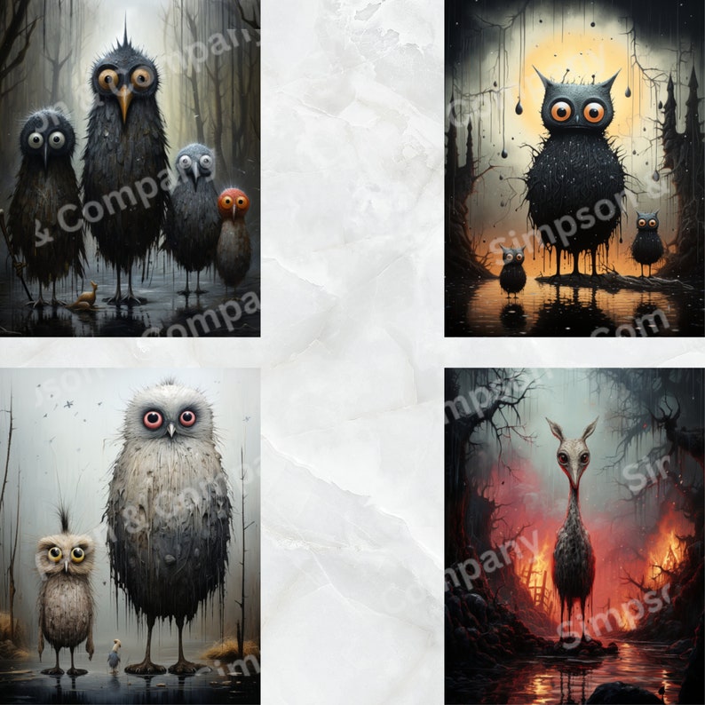 20 Creepy Critters & Creatures Journal Paper, Digital Paper JPEG, 8.5 X ...