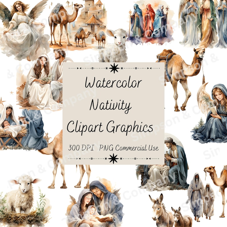 28 PNG Watercolor Nativity Clip Art Christmas Clipart - Etsy Australia