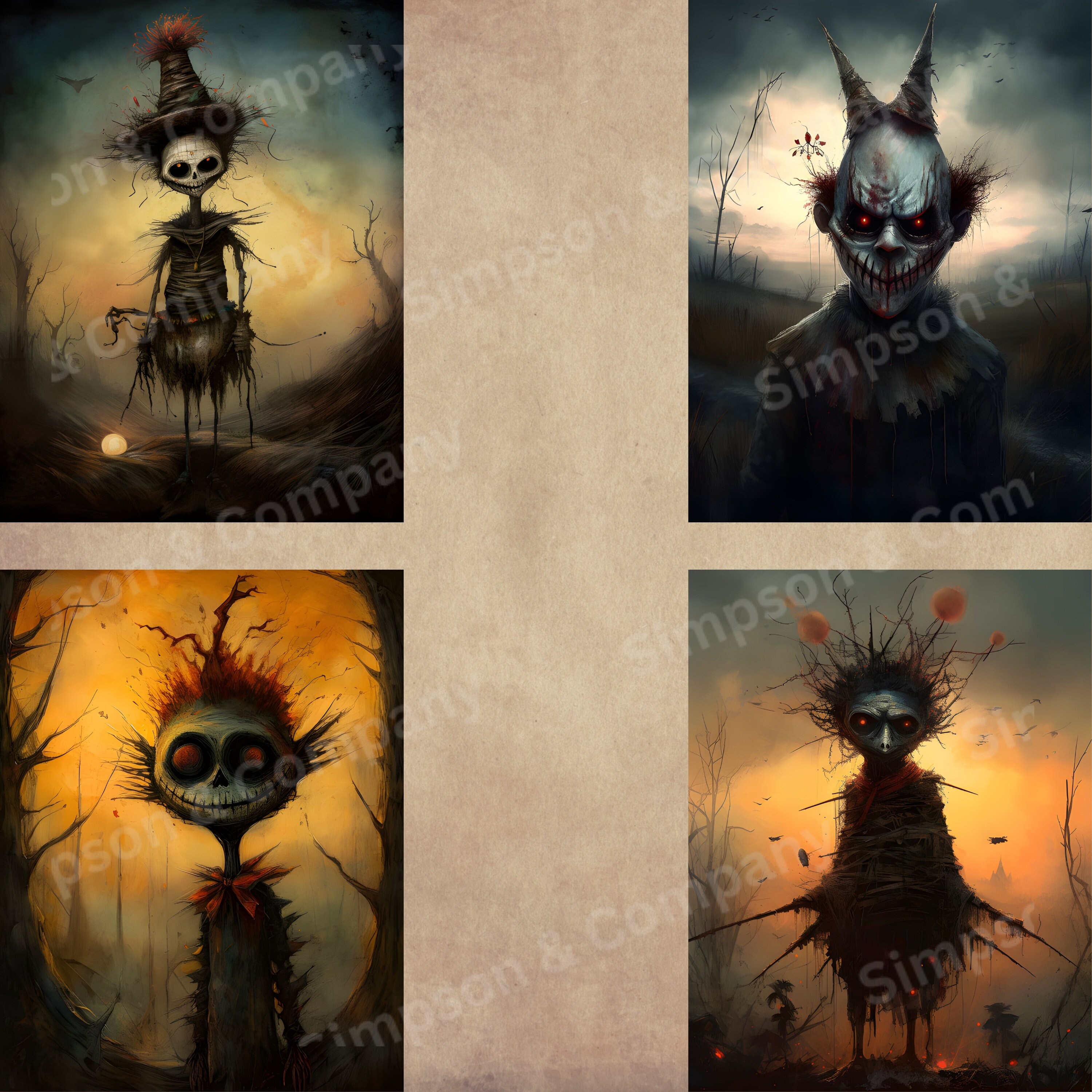 20 Menacing Creatures Journal Paper, Digital Paper JPEG, 8.5 X 11 ...