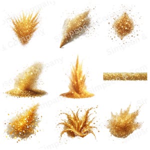 20 PNG Gold Glitter Clipart, Glitter Graphics, Instant Download ...