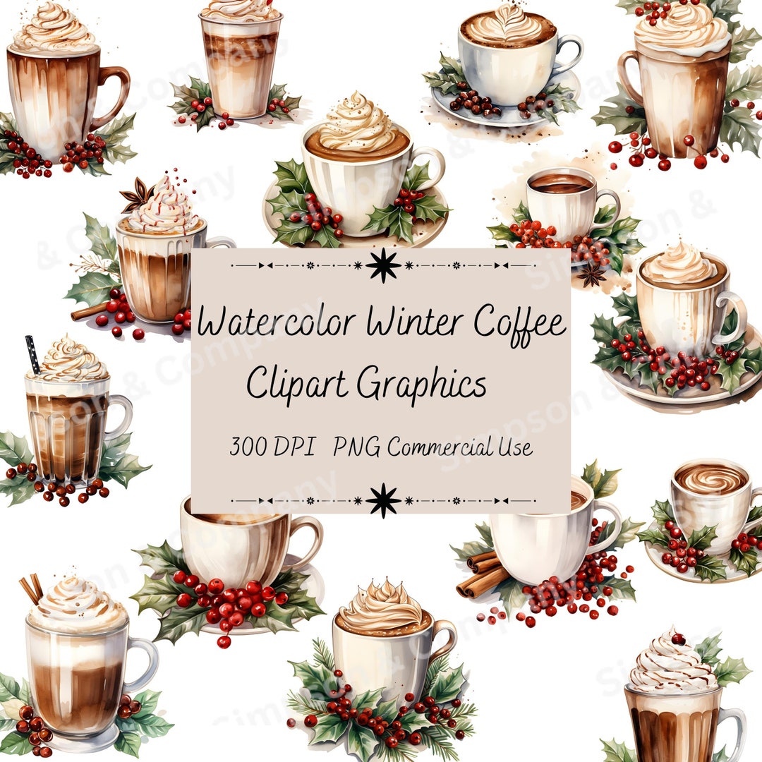 35 PNG Winter Coffee Clipart, Winter Clipart, Coffee Clipart, Instant ...