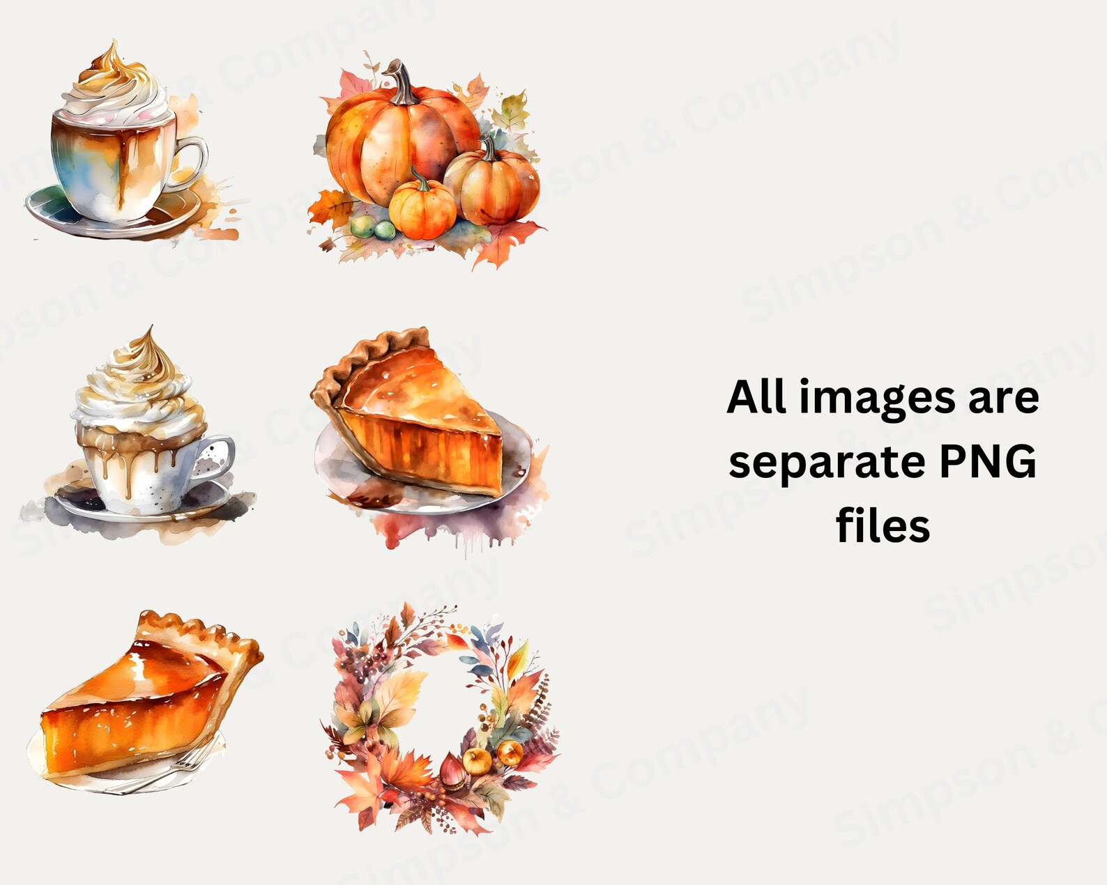 42 PNG Watercolor Fall Clipart Fall Floral Clipart - Etsy
