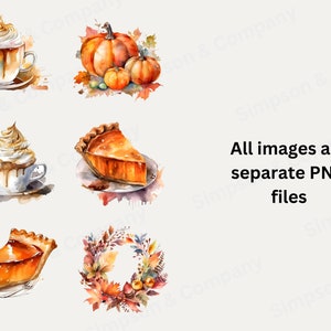 42 PNG Watercolor Fall Clipart, Fall Floral Clipart, Thanksgiving ...