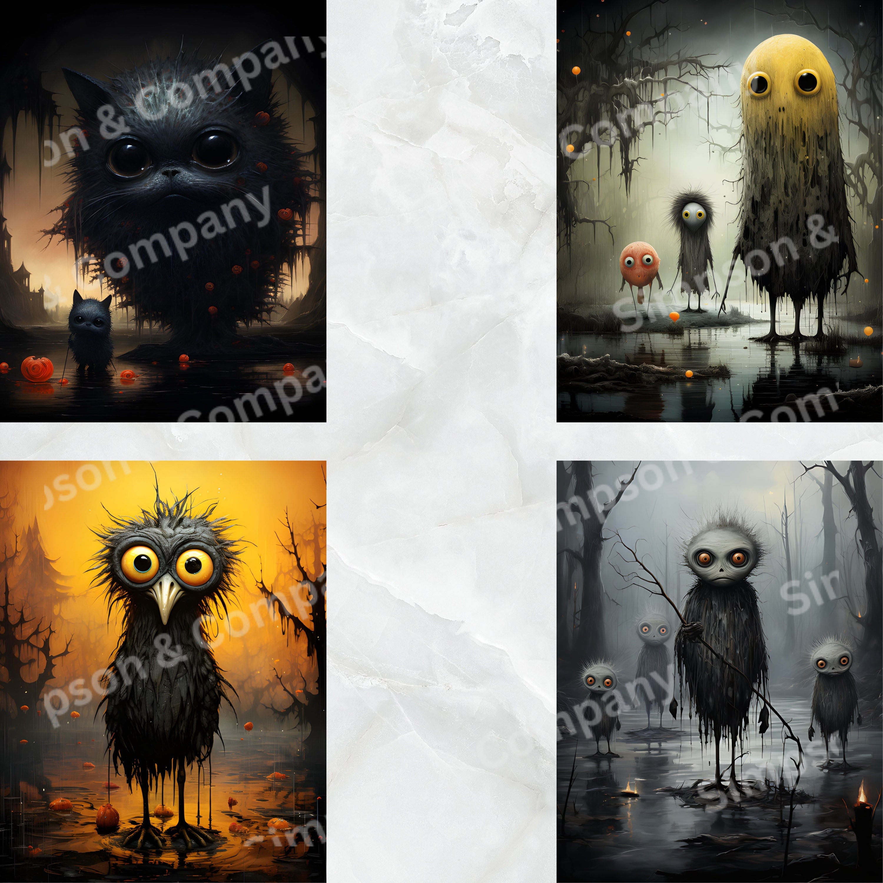 20 Creepy Critters & Creatures Journal Paper, Digital Paper JPEG, 8.5 X ...