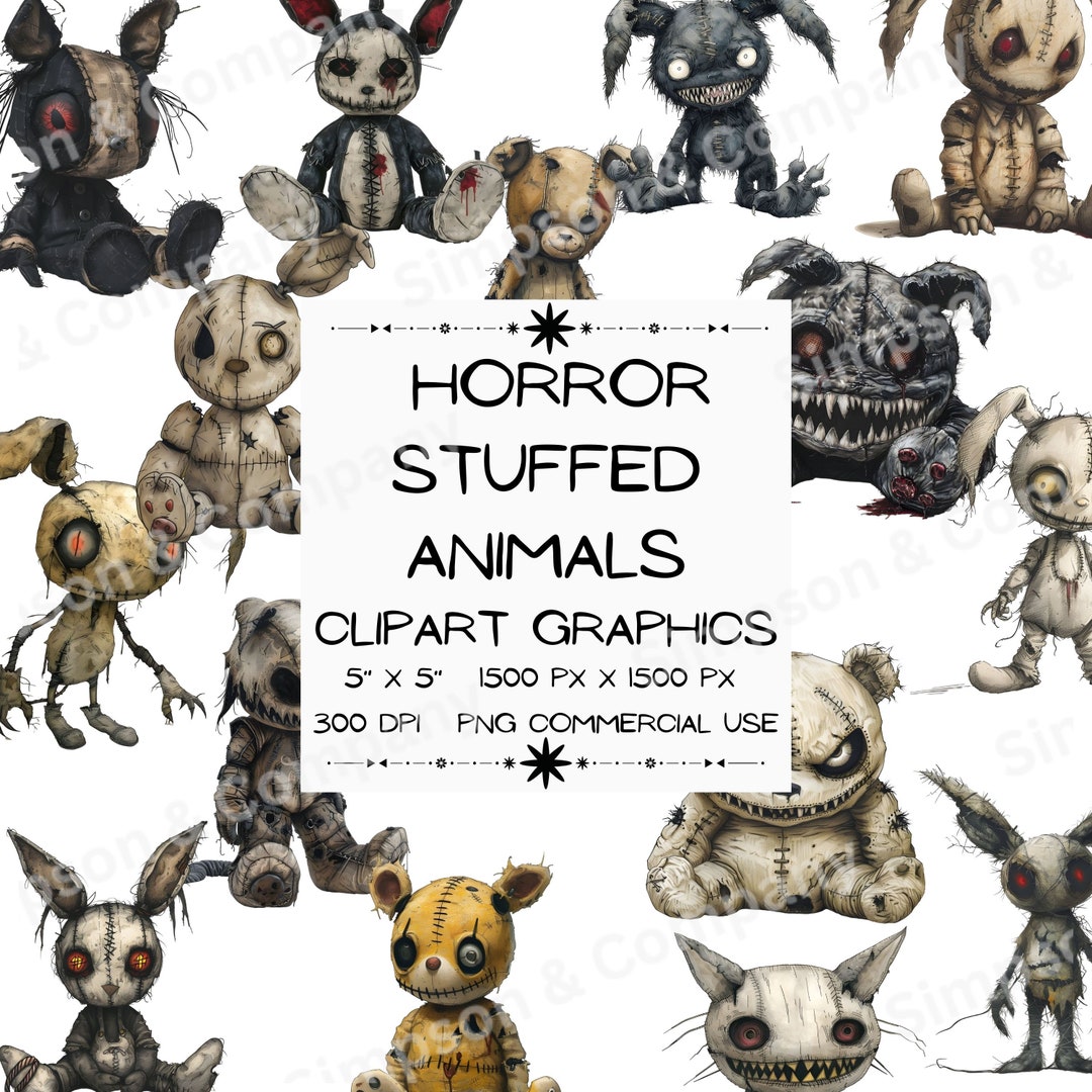 35 PNG Horror Stuffed Animals Clip Art, Dolls Clipart, Halloween Clip ...