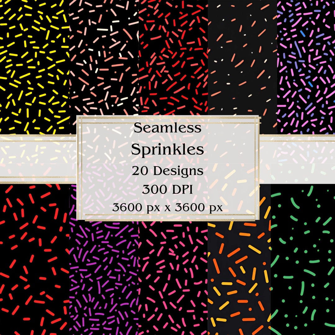 20 Sprinkles Seamless Digital Paper, JPEG, 12" X 12", Scrapbook Paper ...