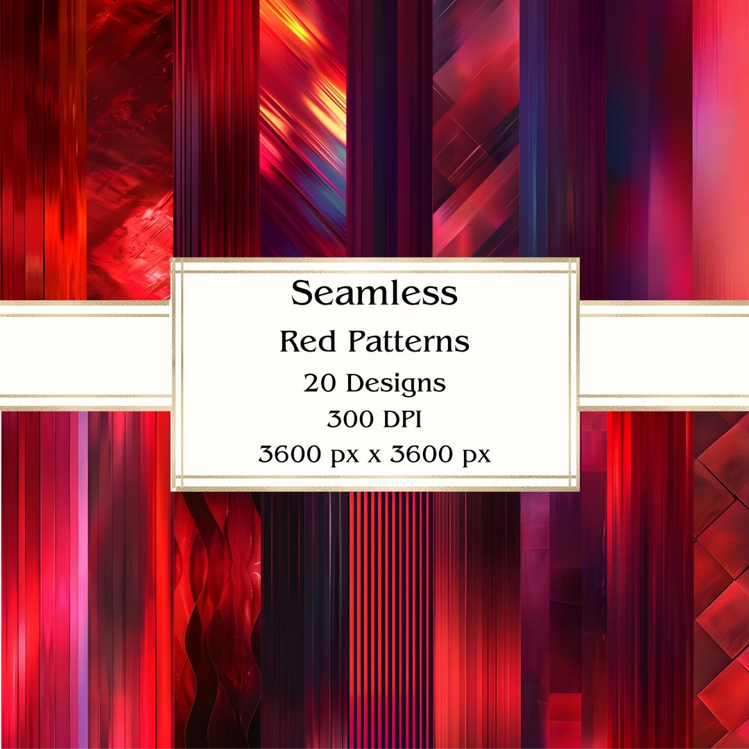 20 Red Patterns Seamless Digital Paper, JPEG, 12" X 12", Scrapbook ...