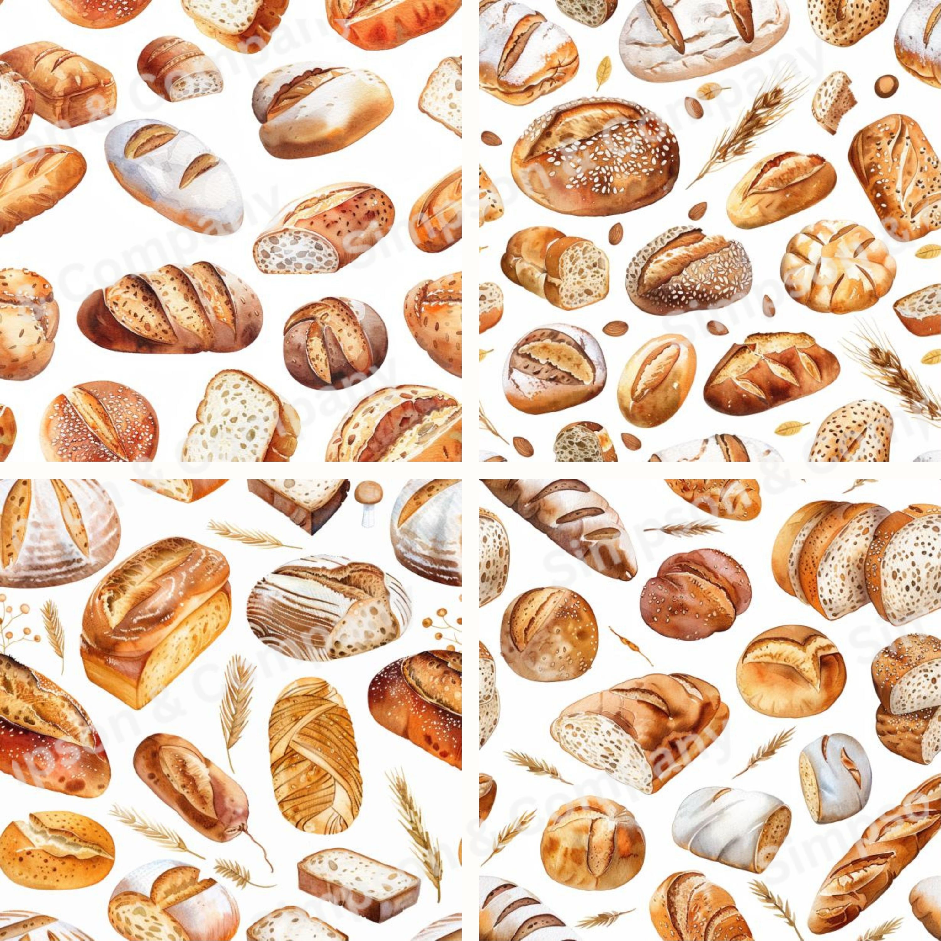 20 Cheese & Bread Seamless Digital Paper, JPEG, 12 X 12, Scrapbook ...