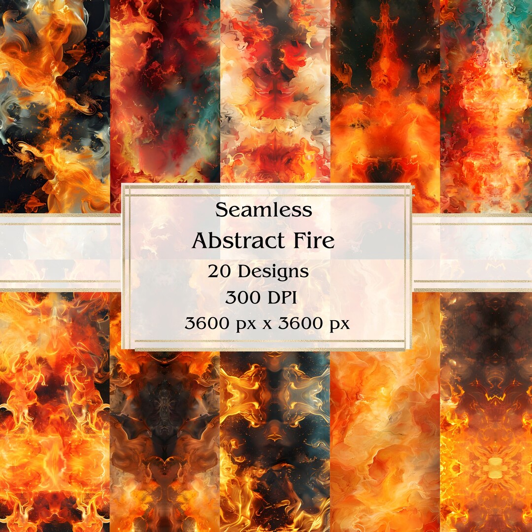 20 Abstract Fire Seamless Digital Paper, JPEG, 12" X 12", Scrapbook ...