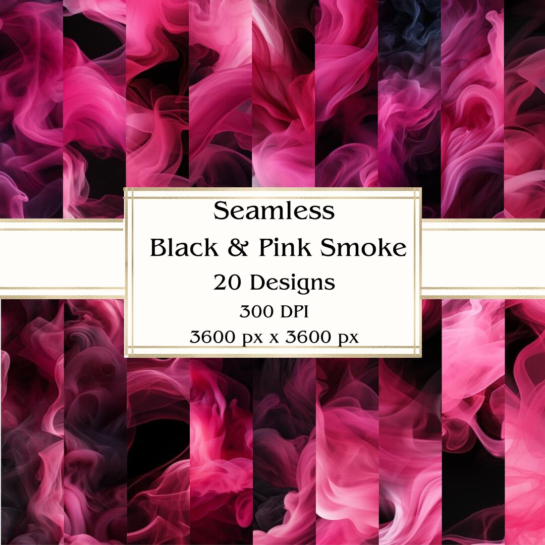 20 Black & Pink Smoke Seamless Digital Paper, JPEG, 12" X 12 ...