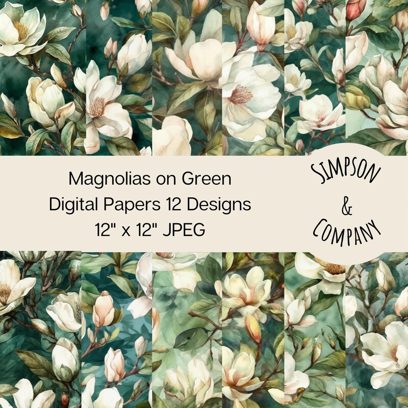 Magnolia Watercolor - Etsy