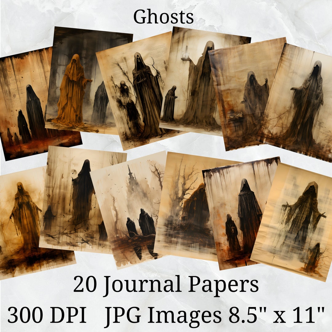 20 Ghosts Journal Paper, Digital Paper JPEG, 8.5 X 11, Scrapbook Paper ...