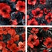 20 Red & Black Floral Seamless Digital Paper, JPEG, 12" X 12 ...