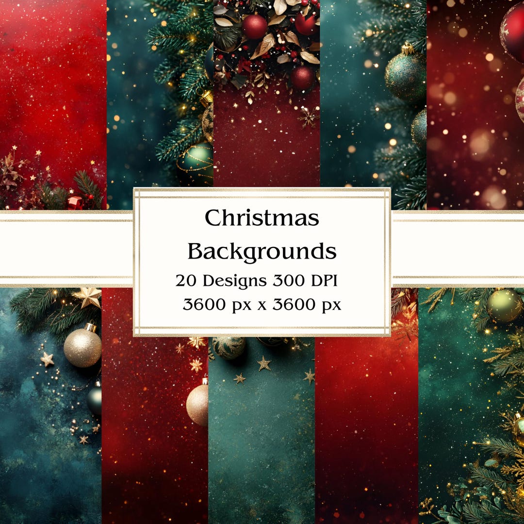 20 Christmas Backgrounds Digital Paper, JPEG, 12" X 12", Scrapbook ...