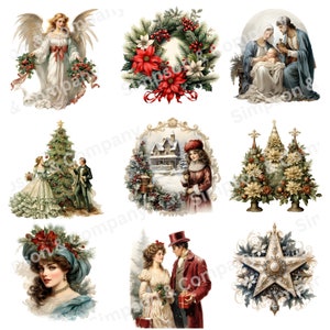 35 PNG Victorian Christmas Clip Art, Christmas Clip Art, Vintage ...