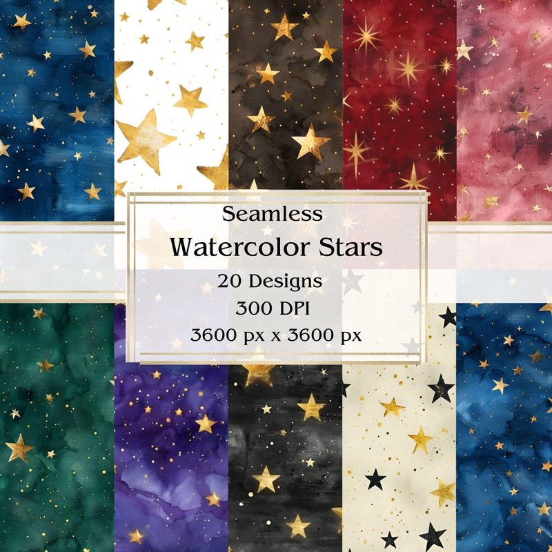 Stars Watercolor - Etsy