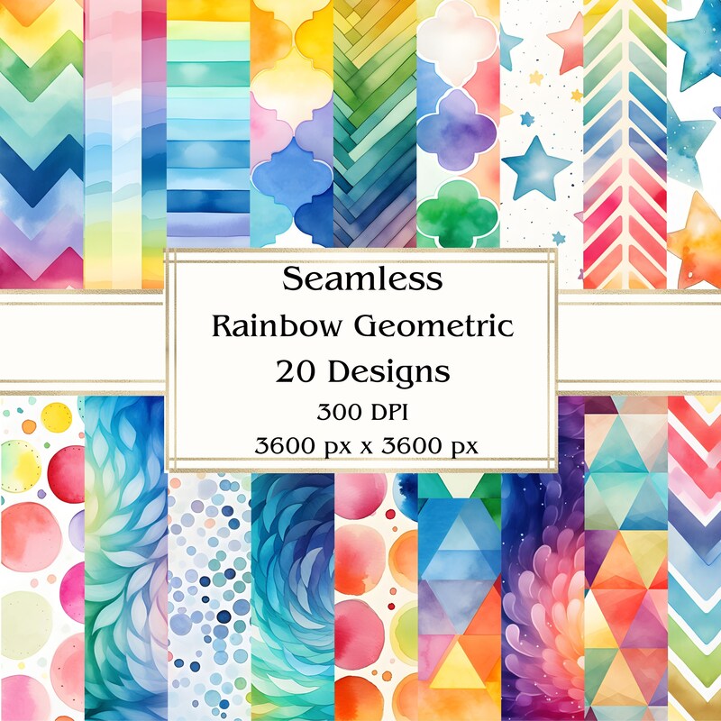 Geometric Watercolor - Etsy