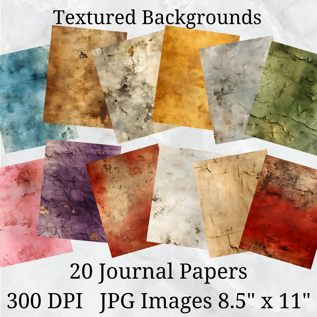 20 Textured Backgrounds Journal Paper, Digital Paper JPEG, 8.5" X 11 ...