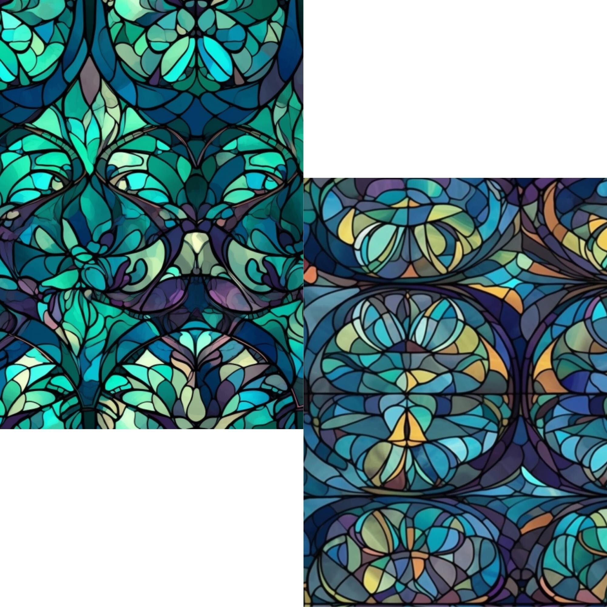12 Stained Glass Digital Papers JPEG 12 X 12 - Etsy