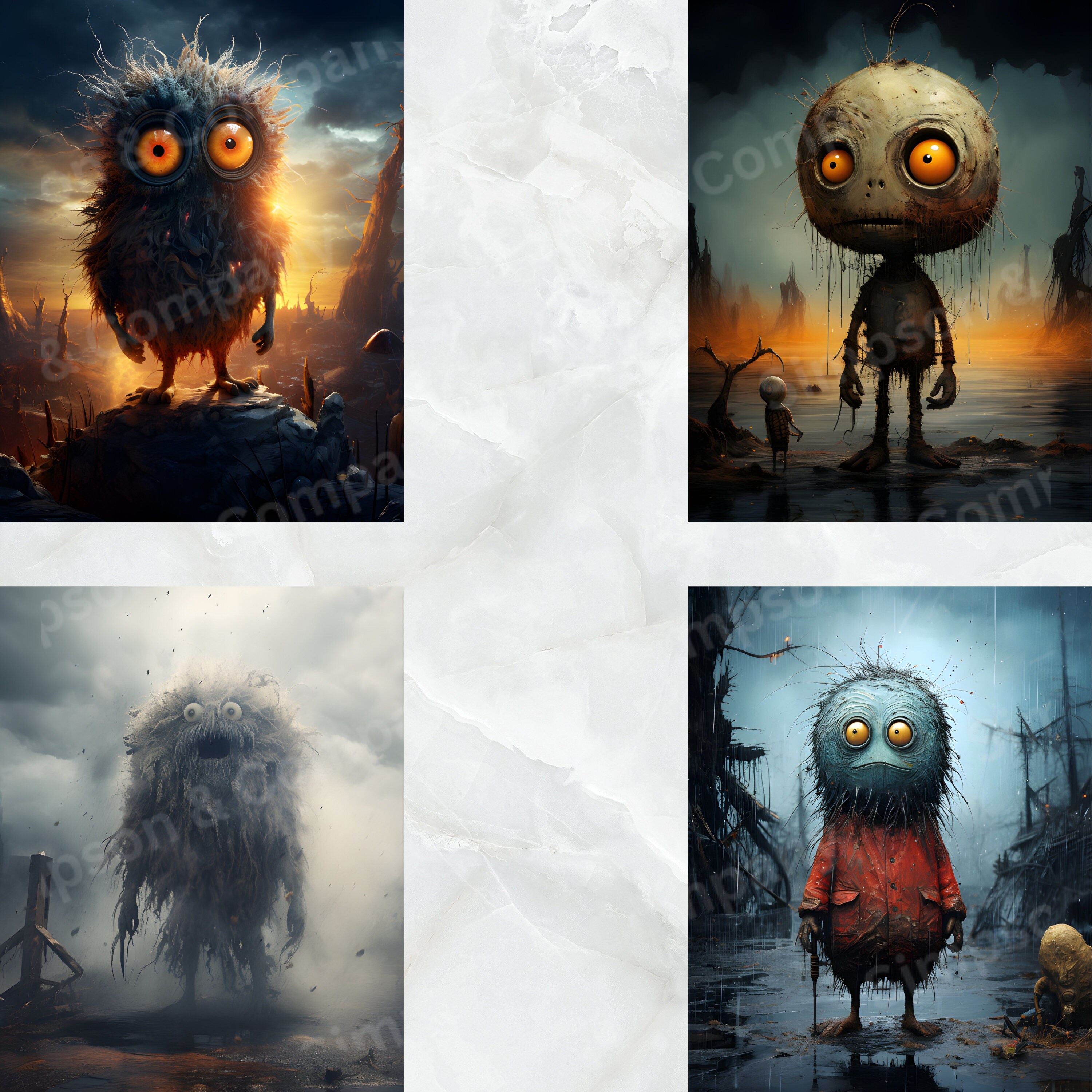 20 Scary Monsters Journal Paper Digital Paper JPEG 8.5 - Etsy