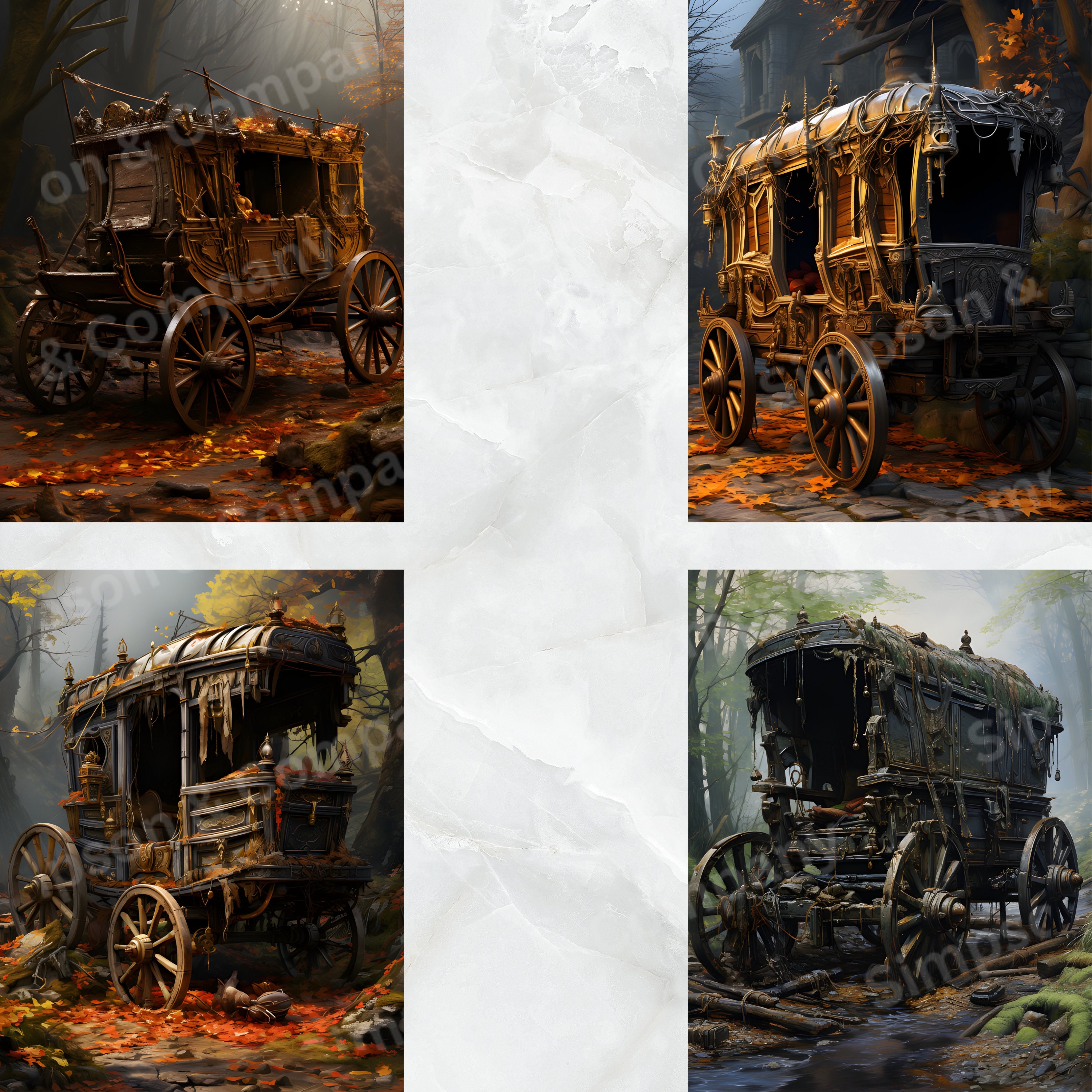 20 Broken Medieval Carriages Journal Paper Digital Paper - Etsy