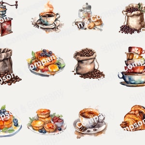 42 PNG Watercolor Coffe Shop Clipart, Coffee Clipart, Instant Download ...