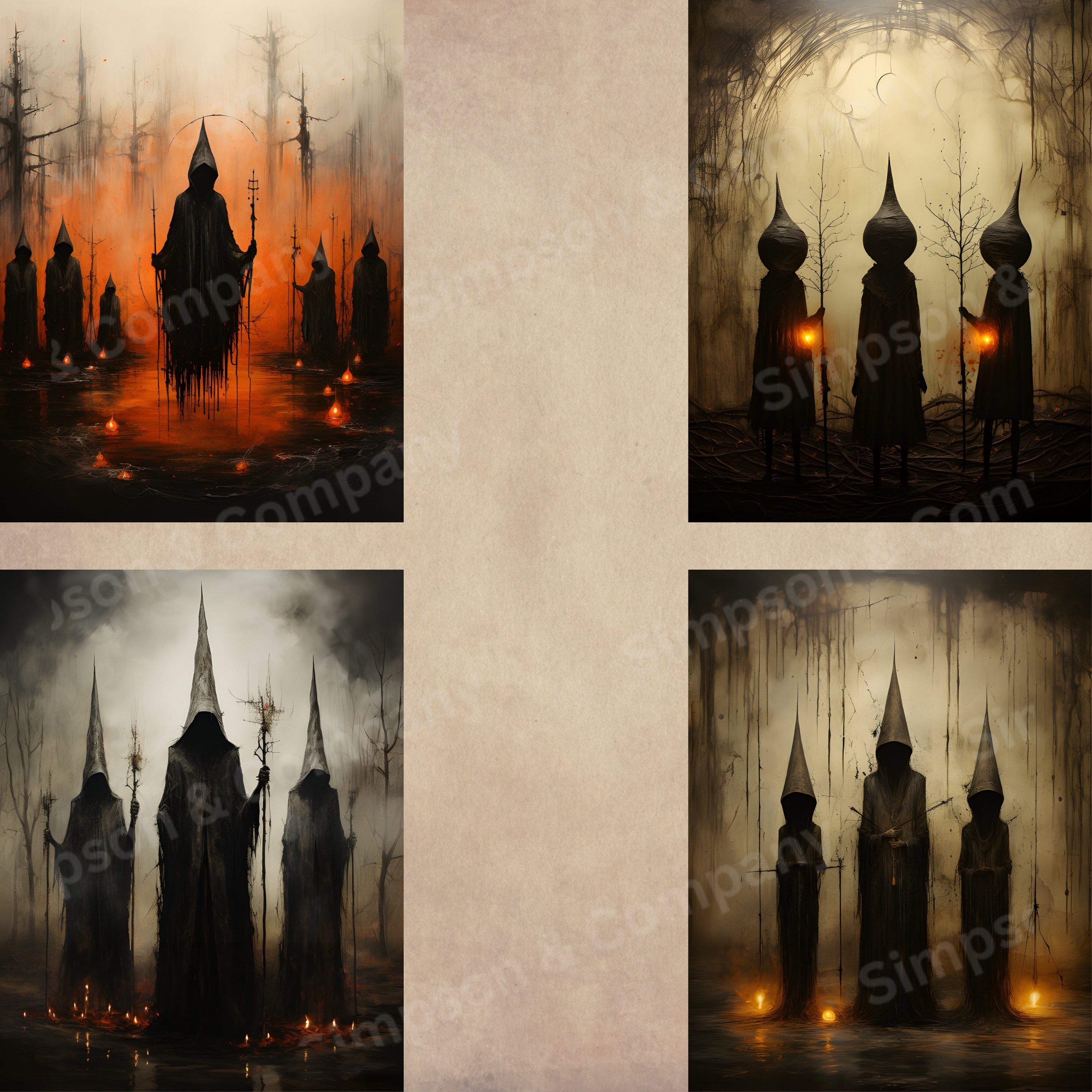 20 Scary Secret Covens Journal Paper, Digital Paper JPEG, 8.5 X 11 ...