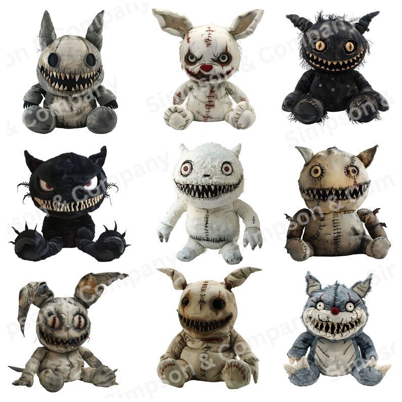 35 PNG Horror Stuffed Animals Clip Art, Dolls Clipart, Halloween Clip ...
