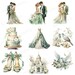 35 PNG Watercolor Green & Gold Wedding Clipart, Wedding Graphics ...