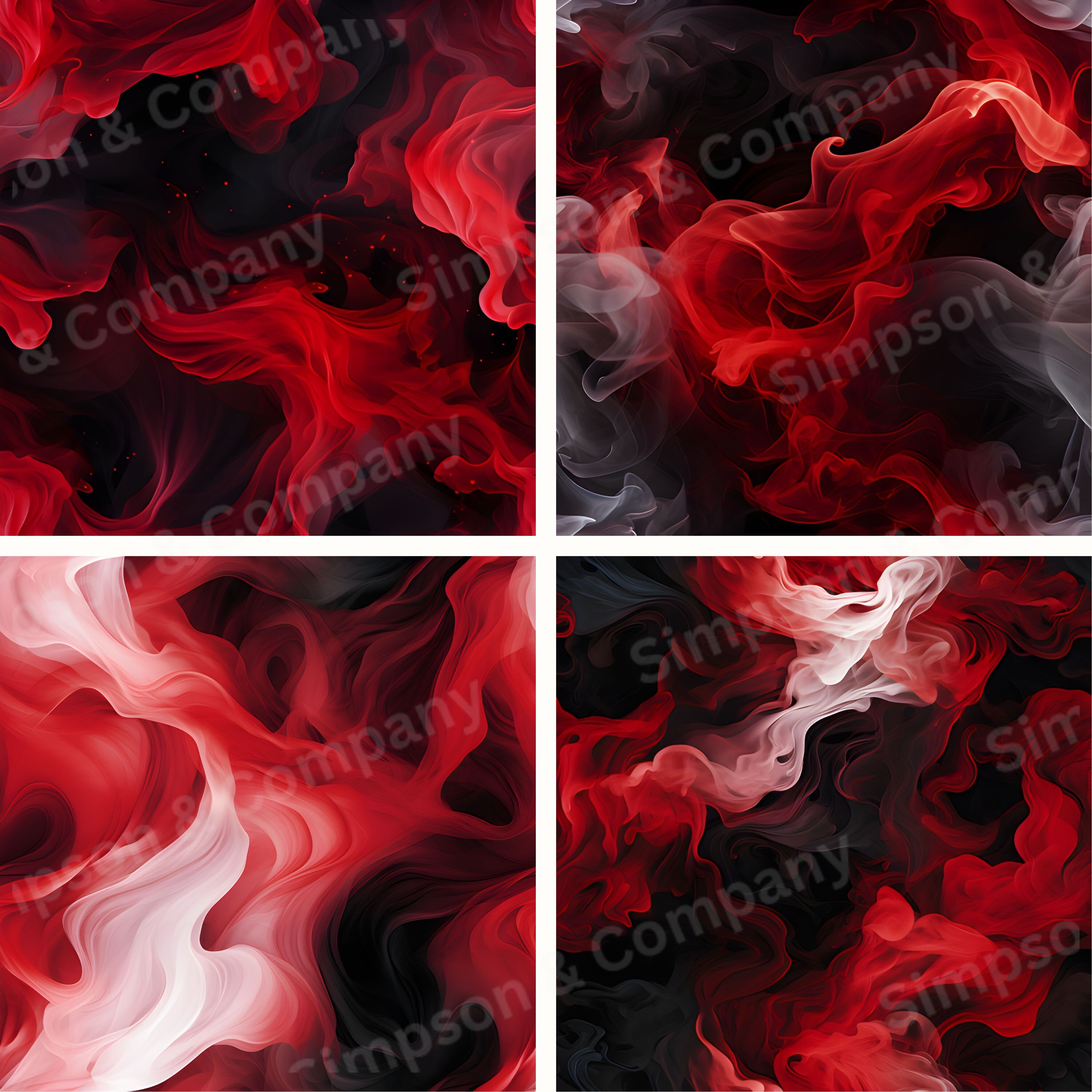 20 Black & Red Smoke Seamless Digital Paper, JPEG, 12 X 12, Scrapbook ...