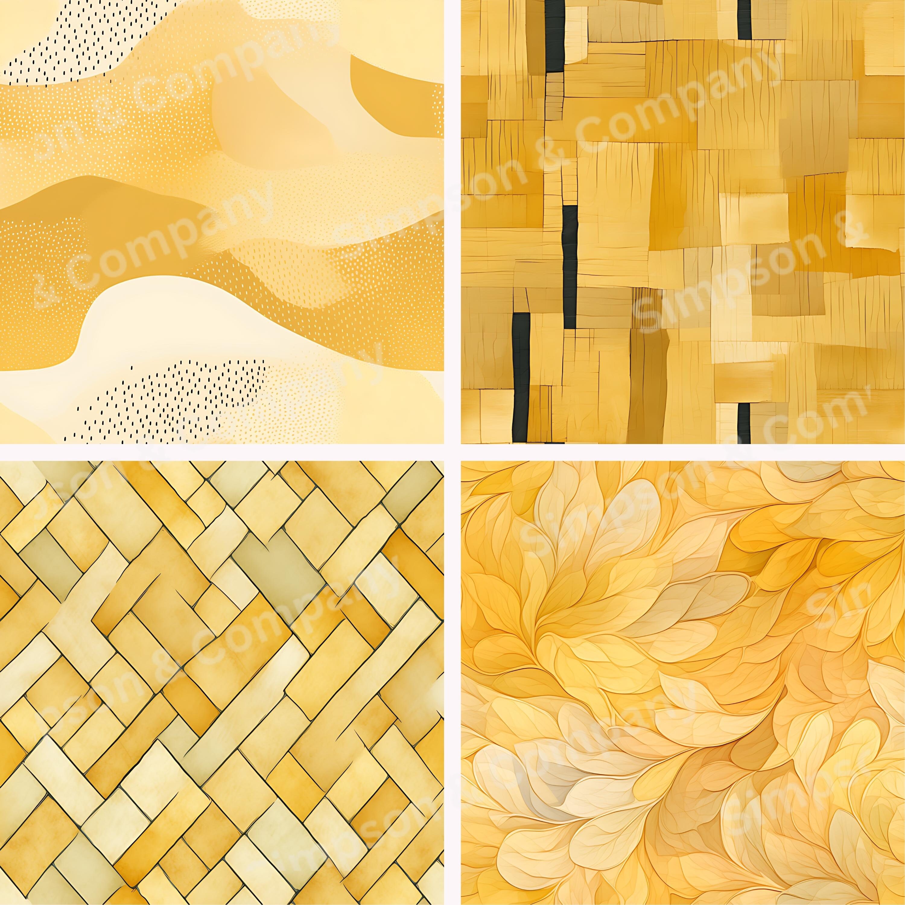20 Yellow Textures Digital Papers, JPEG, 12 X 12, Scrapbook Paper, Junk ...