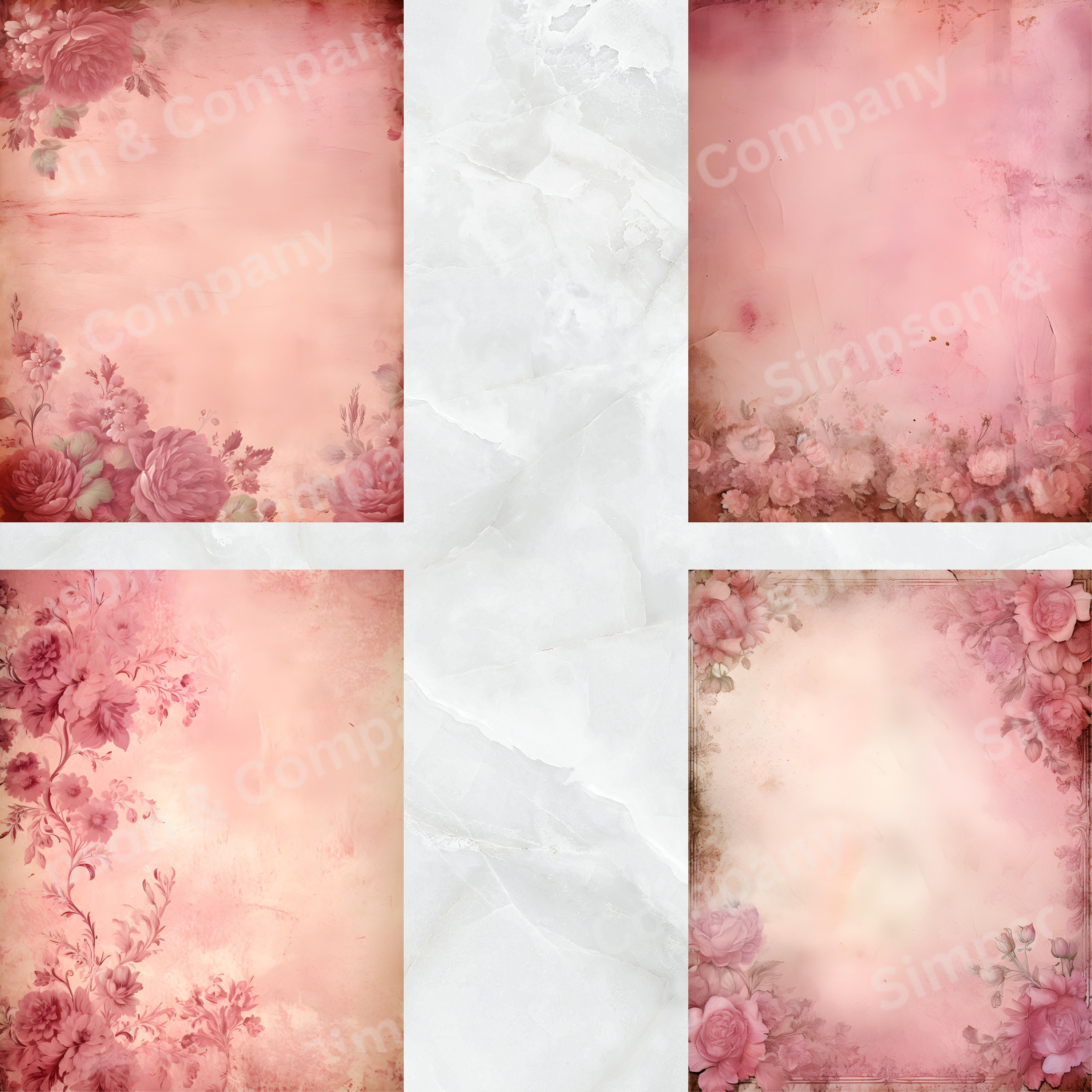 20 Pink Aged Journal Paper Digital Paper JPEG 8.5 X - Etsy