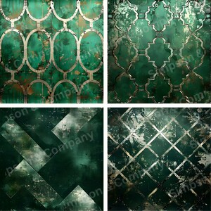 20 Green Grunge Seamless Digital Paper, JPEG, 12 X 12, Scrapbook Paper, Junk Journal, Paper Pack ...