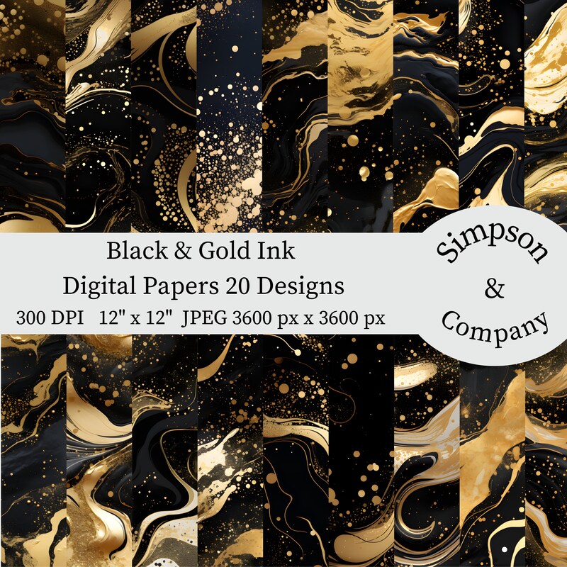 Gold Scrapbook Paper - Etsy