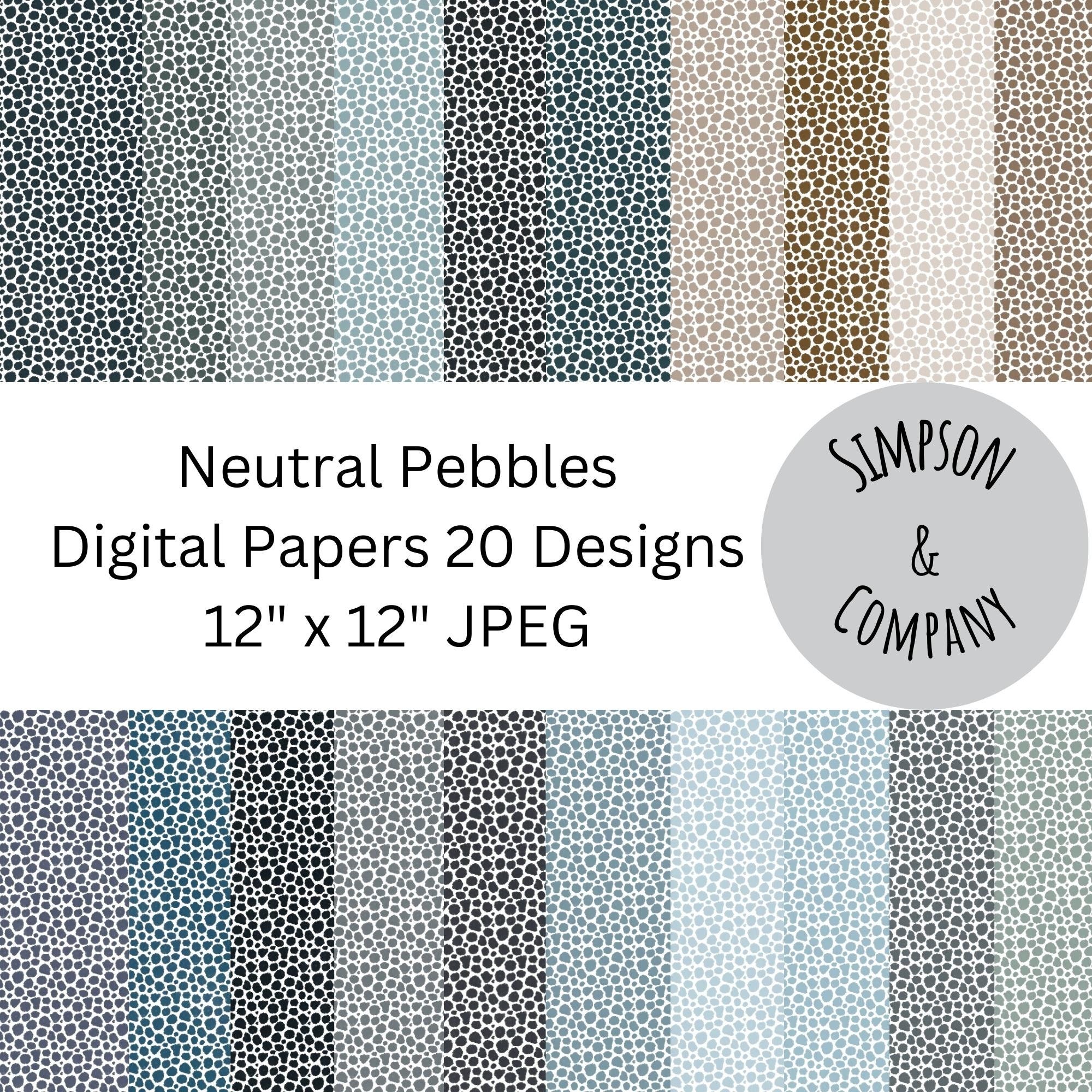 20 Pebbles Neutral Digital Papers, JPEG, 12 X 12, Scrapbook Paper, Junk ...