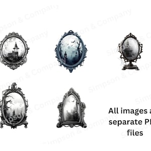 35 PNG Creepy Mirrors Clip Art, Haunted Mirrors Clipart, Halloween Clip ...