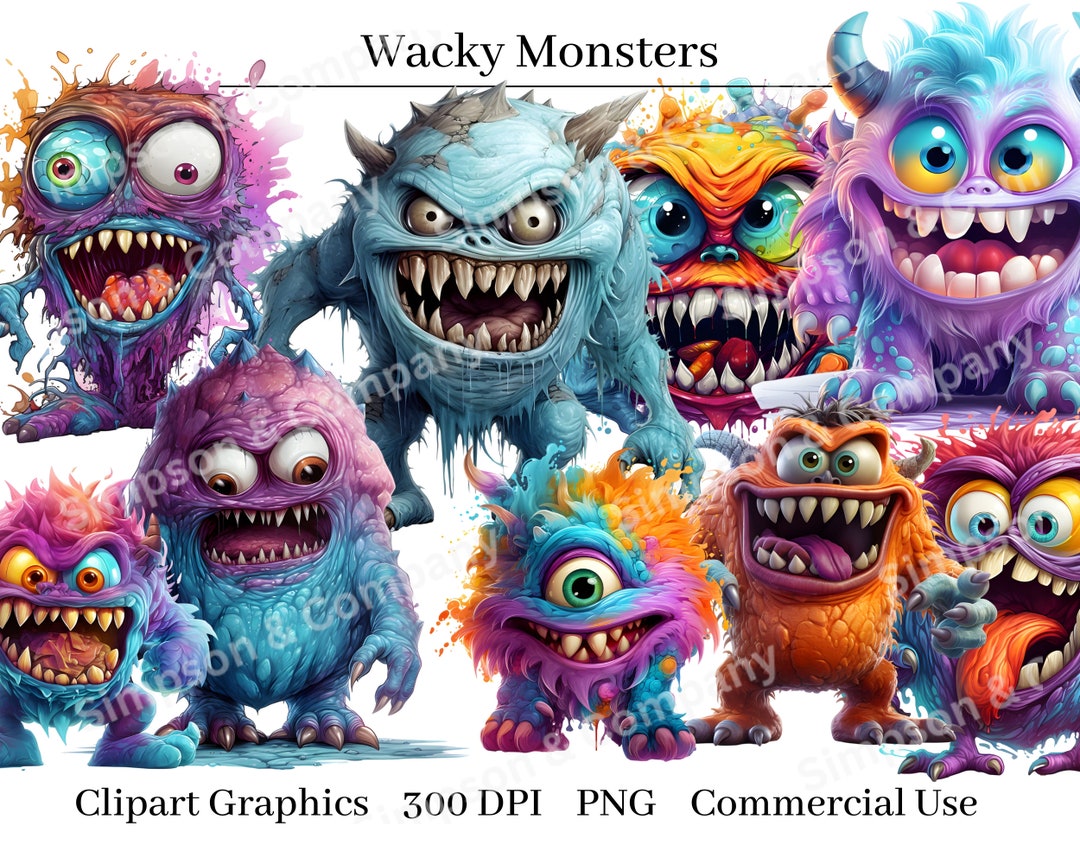 27 PNG Wacky Monsters Clip Art, Kids Clipart, Funny Monsters Clip Art ...