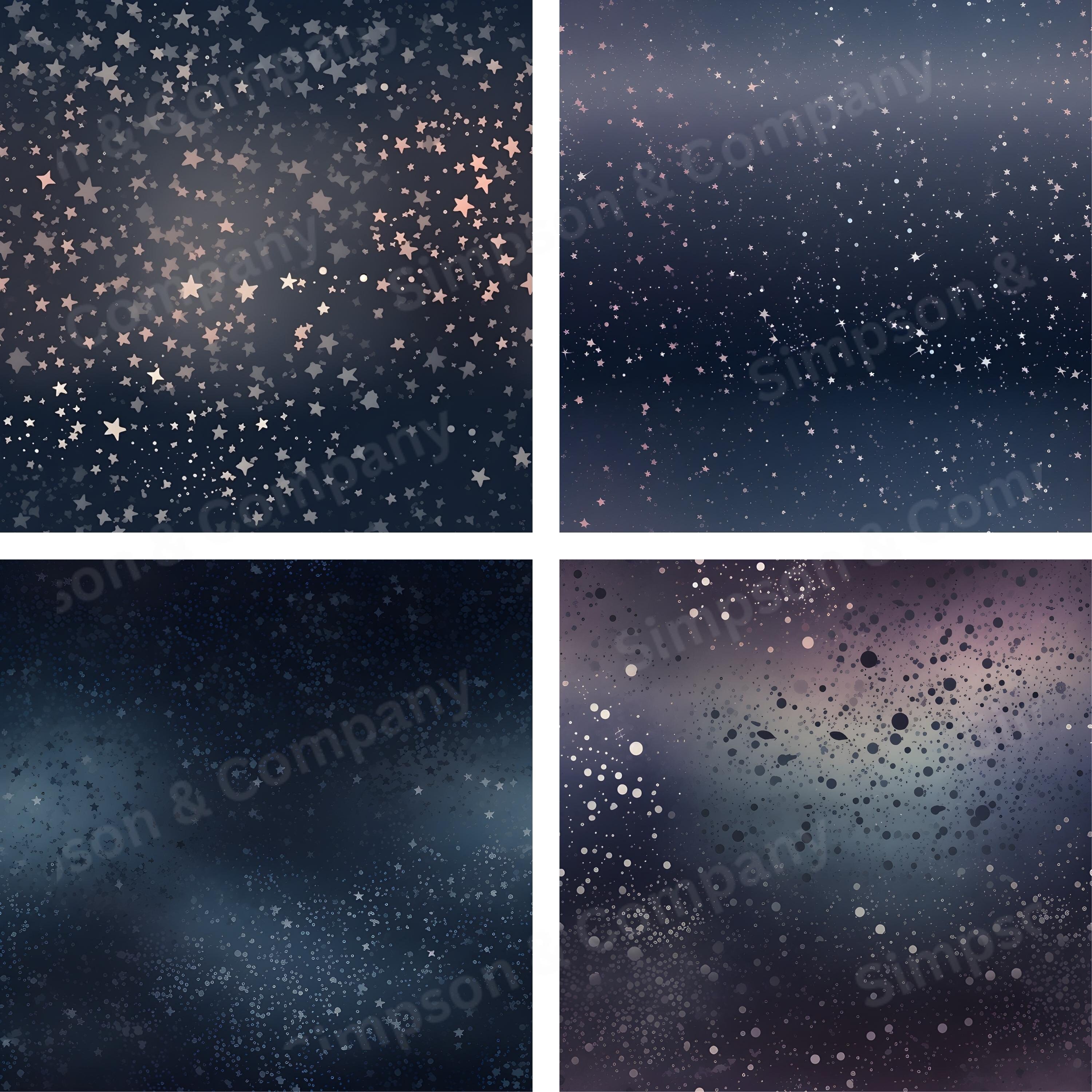 20 Blue/gray Night Sky Digital Paper, JPEG, 12 X 12, Scrapbook Paper ...