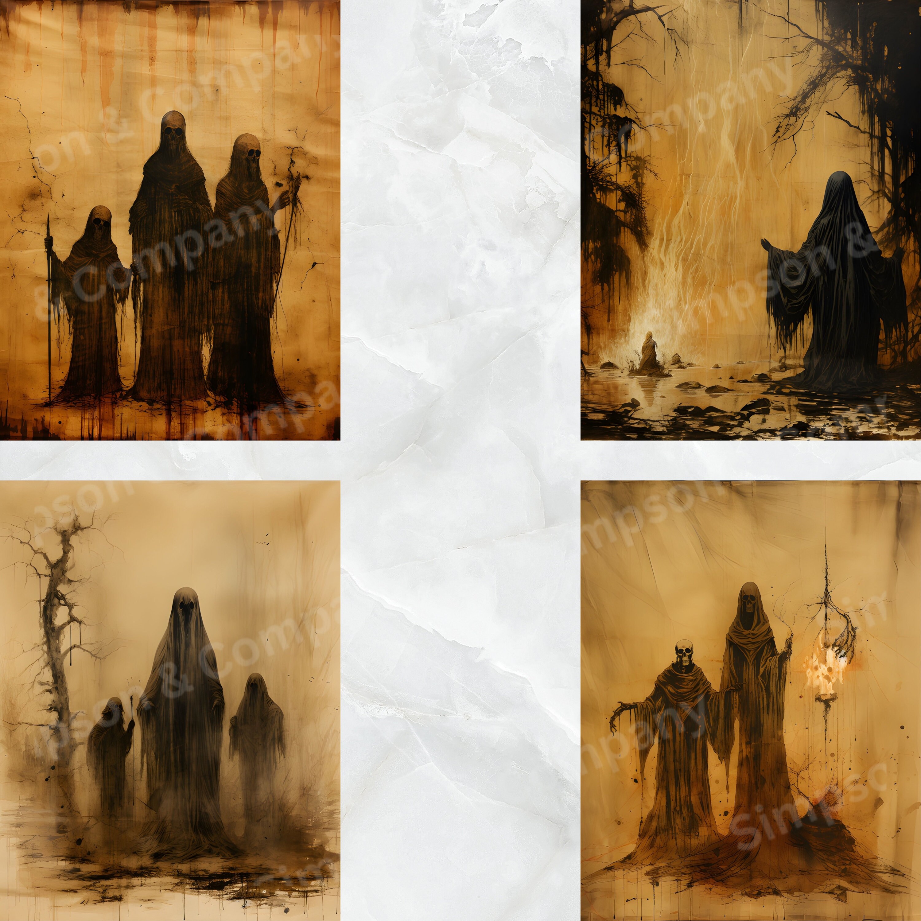 20 Ghosts Journal Paper, Digital Paper JPEG, 8.5 X 11, Scrapbook Paper ...