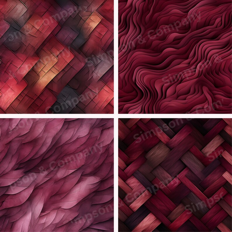 20 Muted Red Textures Digital Papers JPEG 12 X - Etsy