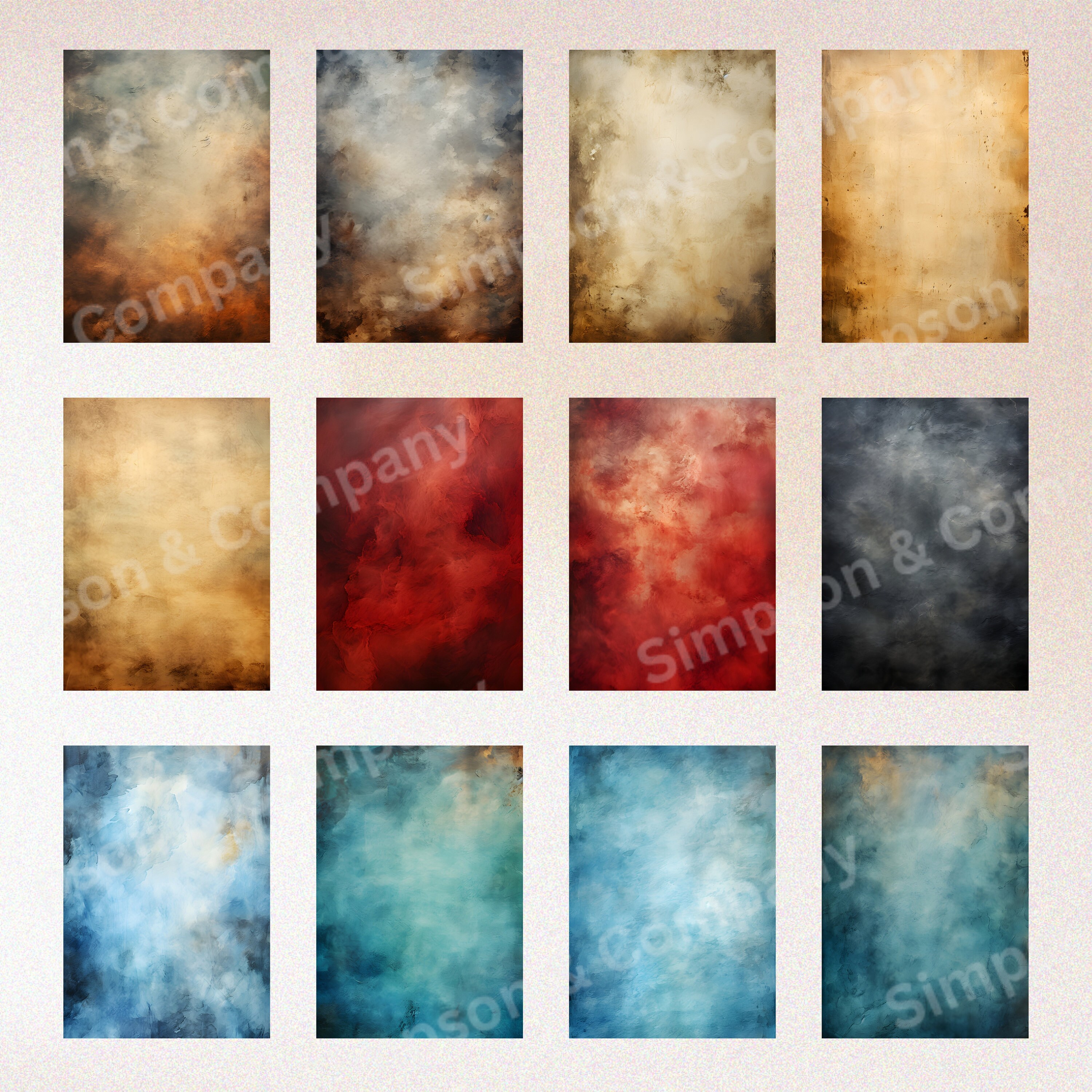 50 Textured Backgrounds Digital Paper, JPEG, Size A4 Paper Scrapbook ...