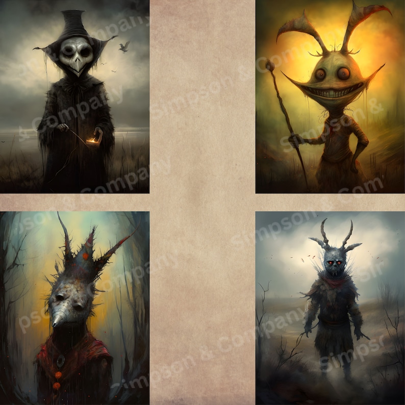 20 Menacing Creatures Journal Paper Digital Paper JPEG - Etsy
