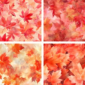 20 Fall Leaves Seamless Digital Paper, JPEG, 12 X 12, Scrapbook Paper, Junk Journal, Paper Pack ...