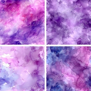 20 Purple Watercolor Backgrounds Seamless Digital Paper, JPEG, 12" X 12 ...